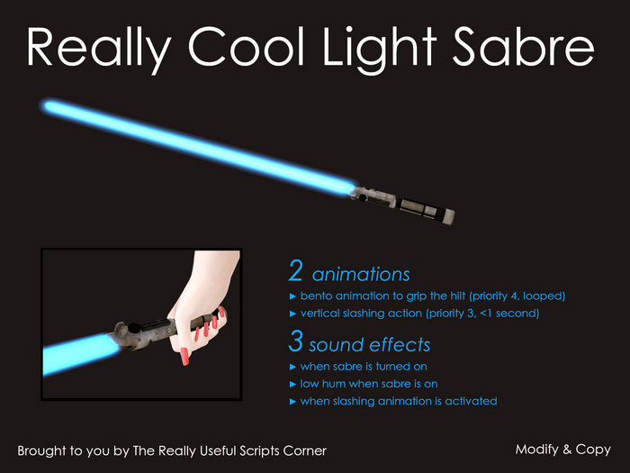 Second Life Marketplace - Really Cool Light Sabre / Light Saber / Lightsaber / Lightsabre